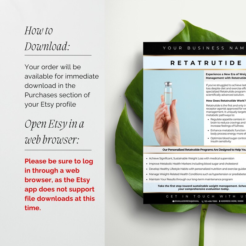 Retatrutide Printable Flyer, Weight Loss Clinic, GLP Instagram, Medspa ...