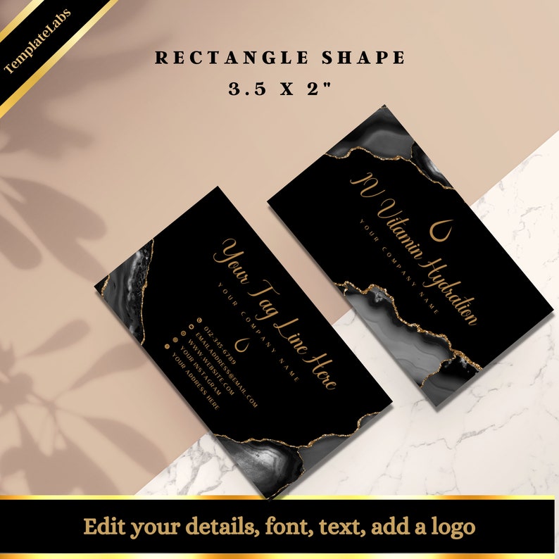 IV Drip Business Card IV Hydration DIY Business Card Marble - Etsy