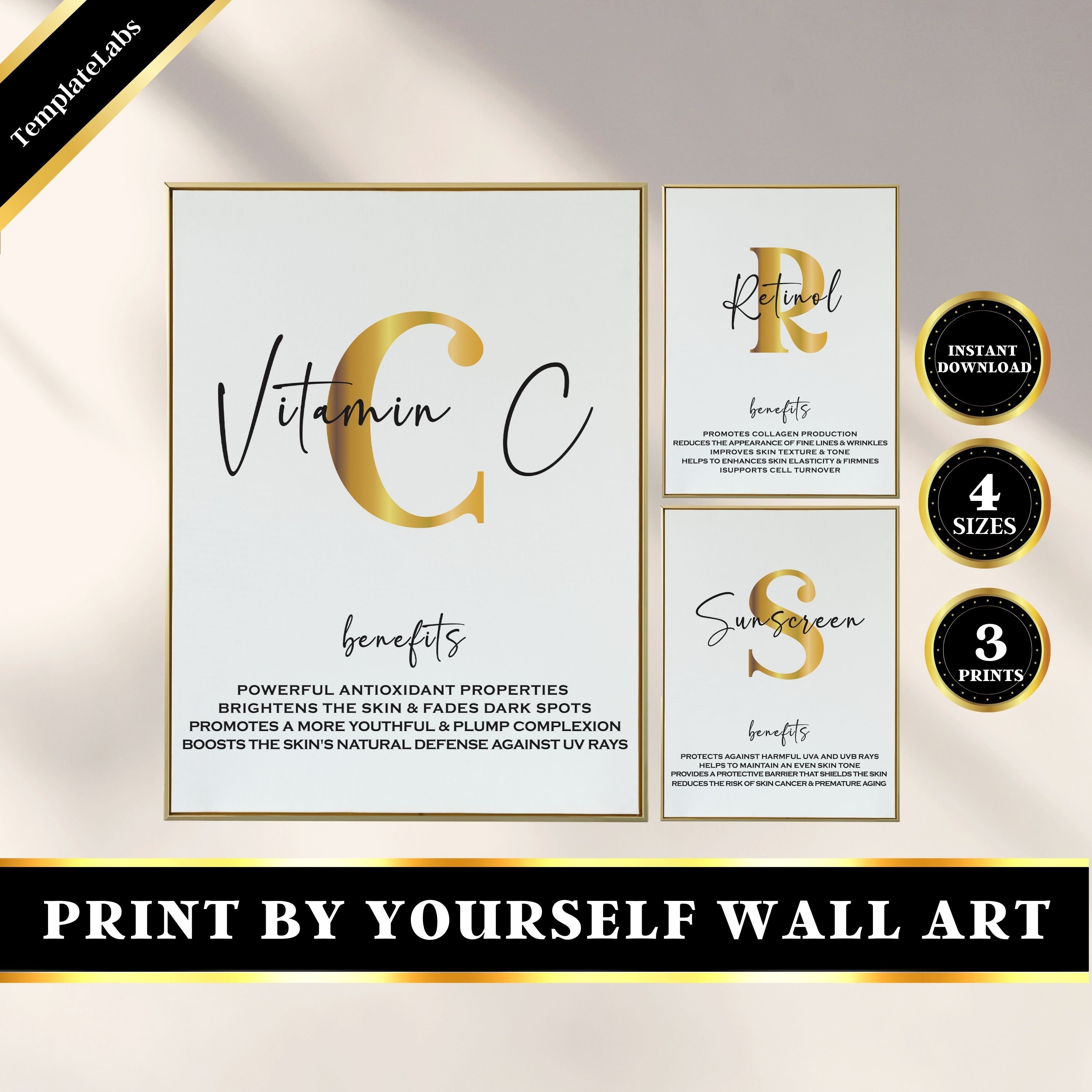 Vitamin C Wall Art Sunscreen Poster Skincare (Download Now) - Etsy