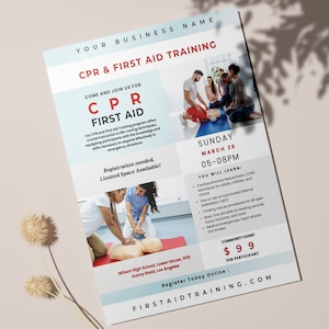 CPR Training Flyer, CPR Flyer, Cpr Template, Cpr First Aid and ...