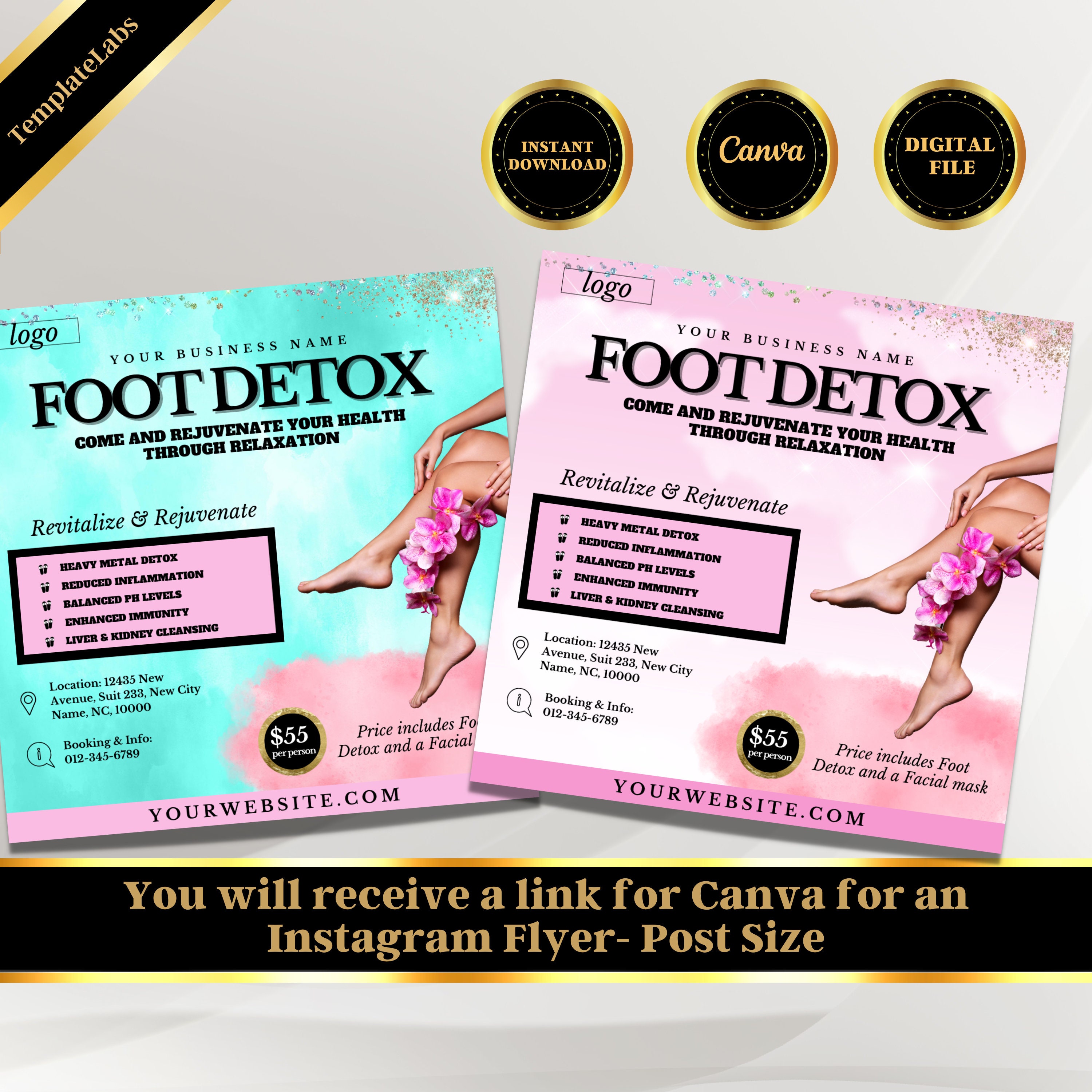 Ionic Foot Detox, Foot Detox Flyer, Ionic Foot Bath, Social Media Flyer ...