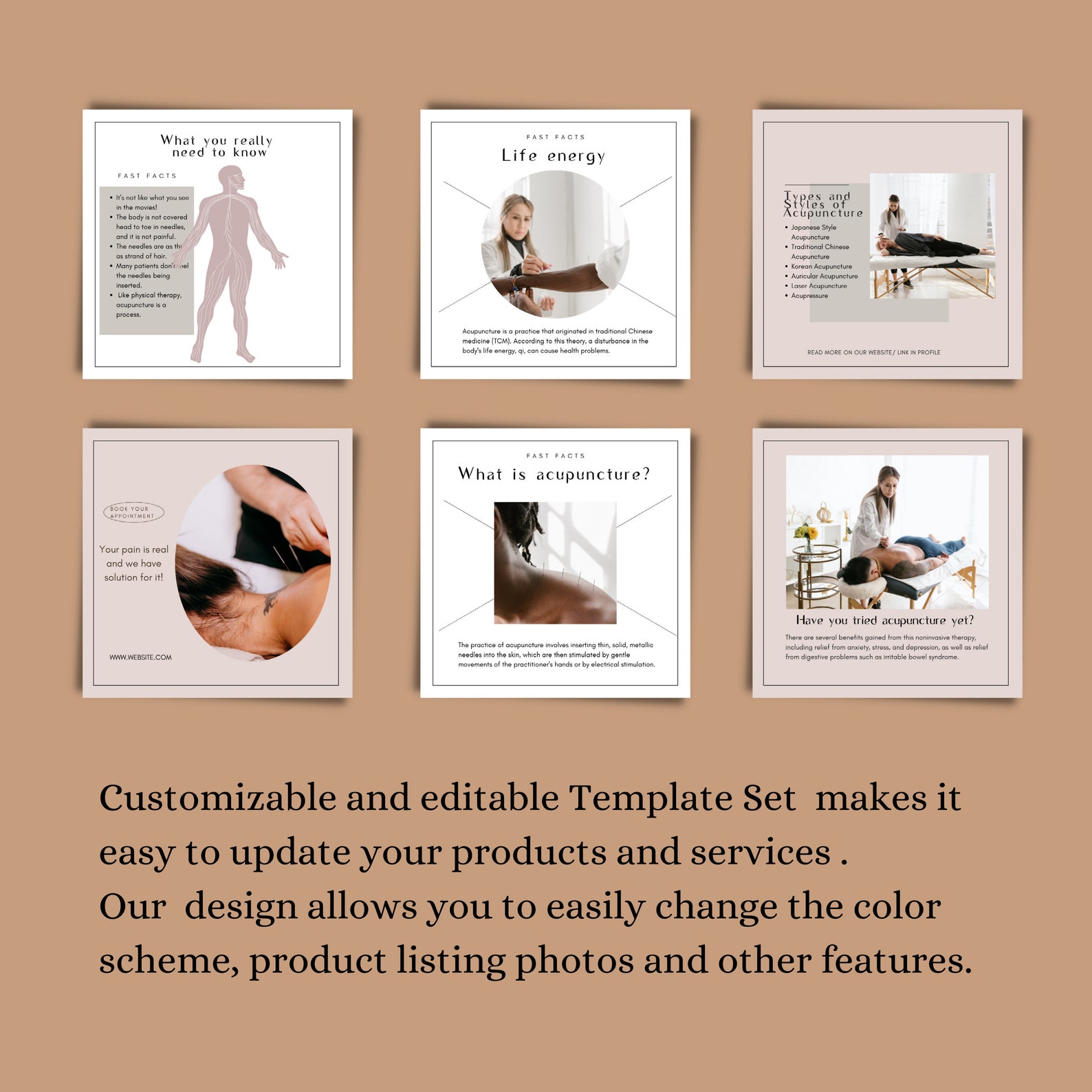 Acupuncture Instagram Template, Social Media Post, Instagram Post Canva ...