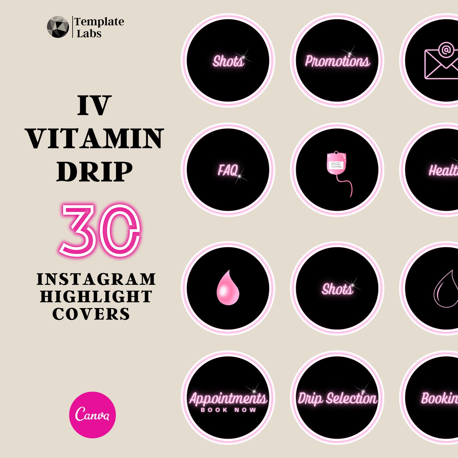 IV Hydration Icons IV Hydration Instagram Highlight IV - Etsy