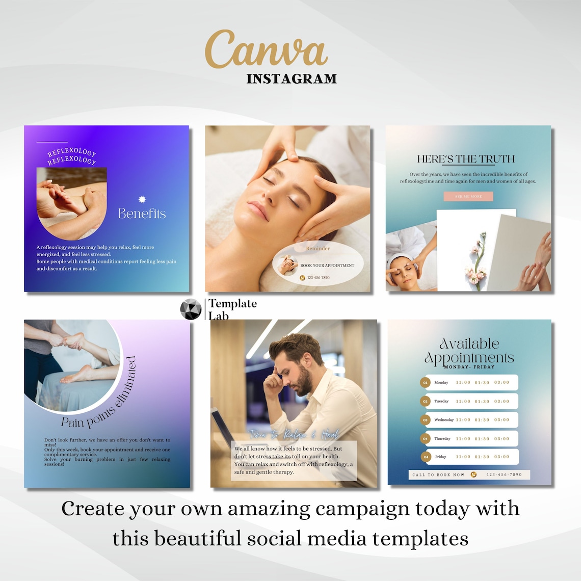 Reflexology Instagram Template Reflexology Foot Instagram - Etsy