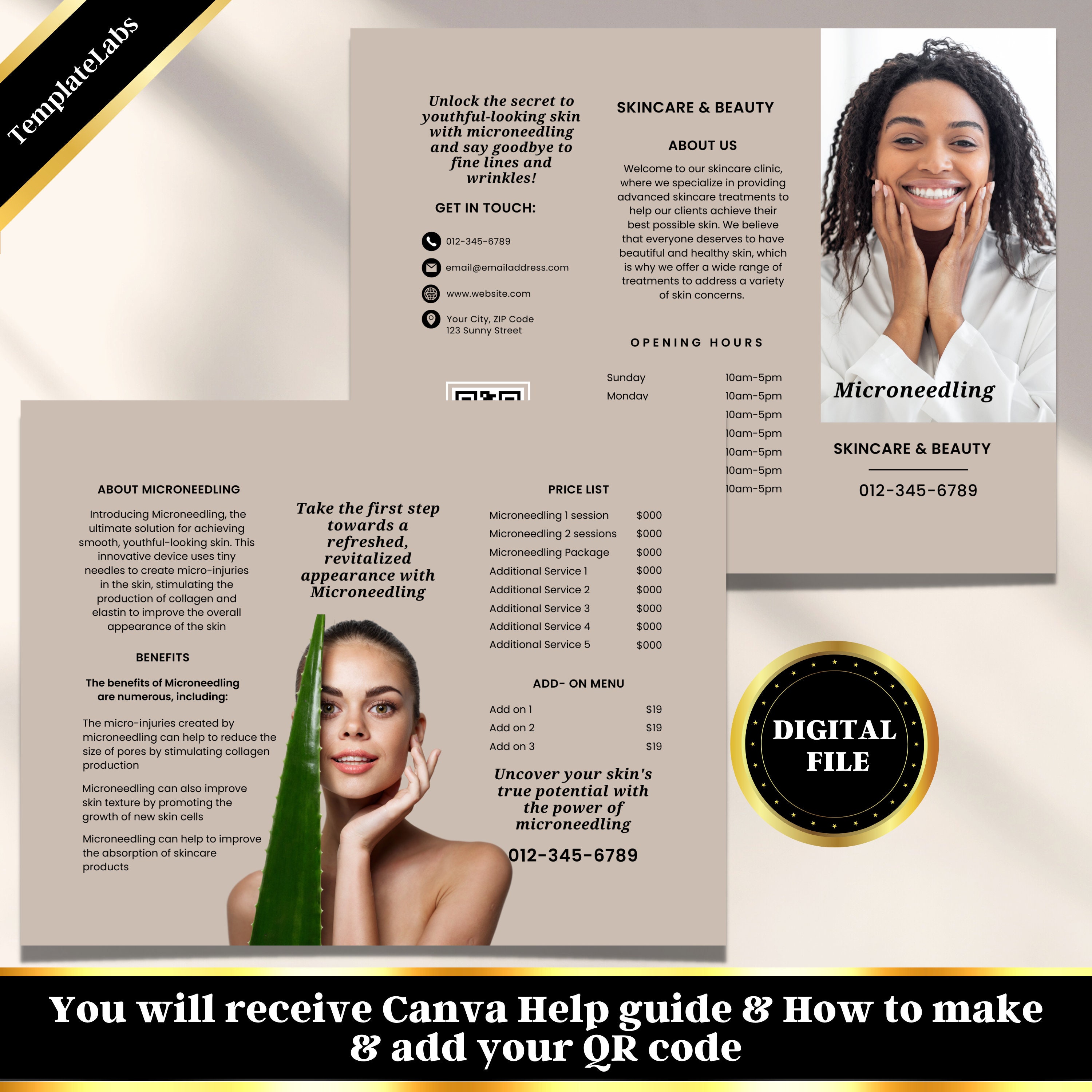 Microneedling Brochure, Microneedling Template, Tri Fold Brochure ...