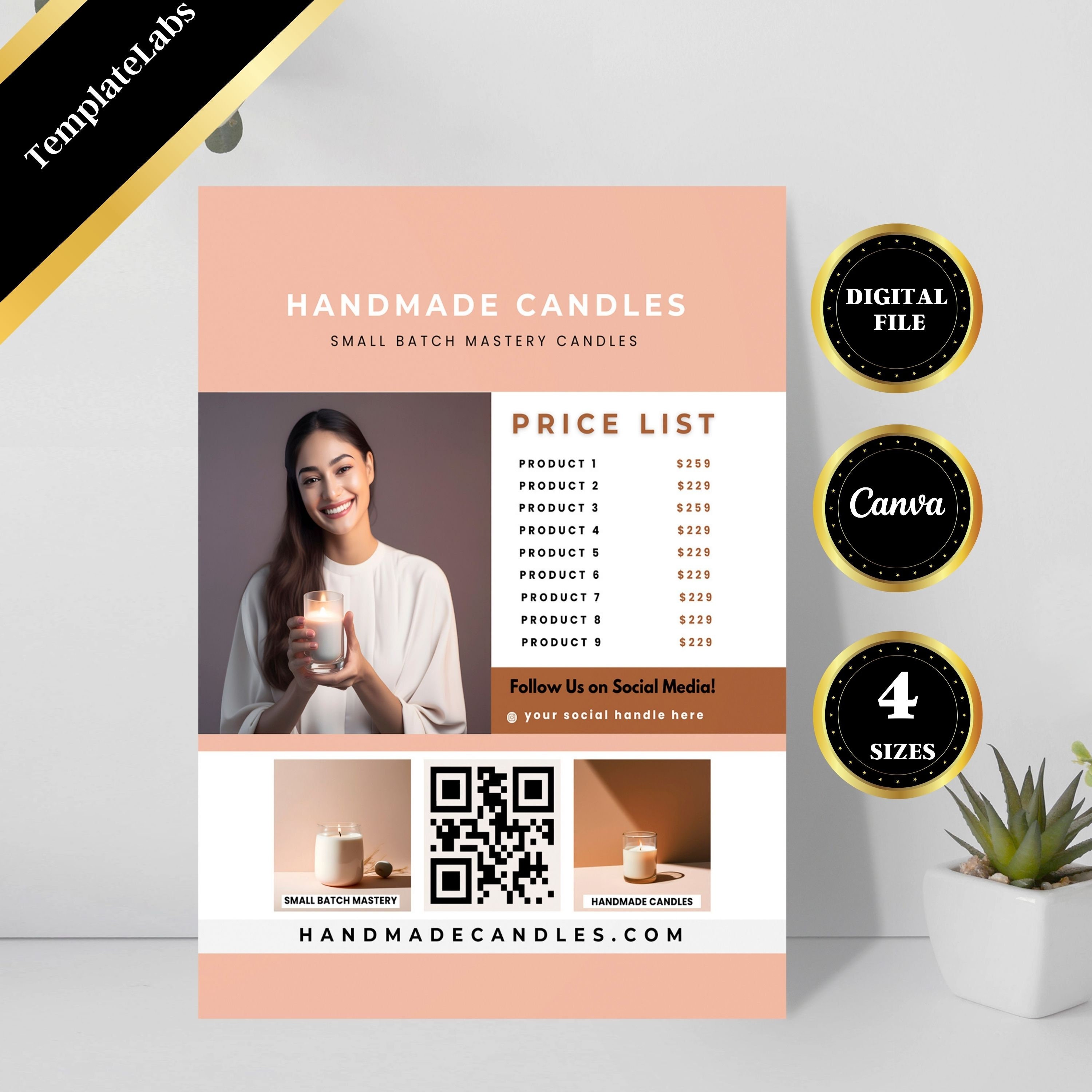 Candle Price List Candle Printable Editable Price List - Etsy