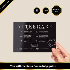 Infrared Sauna, Aftercare Card, Printable Card, DIY Template, Edit in ...