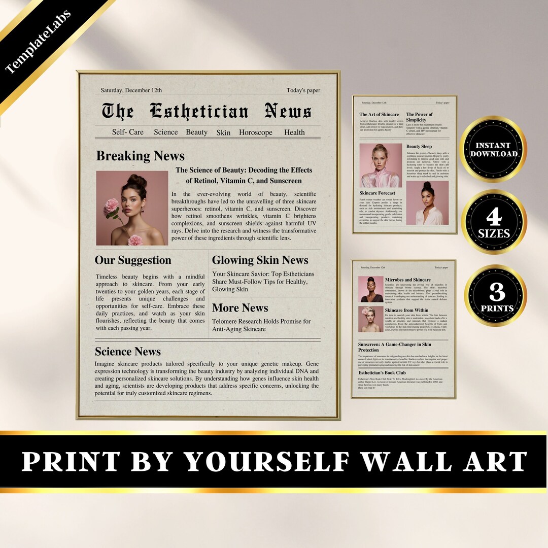 Esthetician Decoration, Skin Decor, Skincare Poster, Dermatology Poster ...