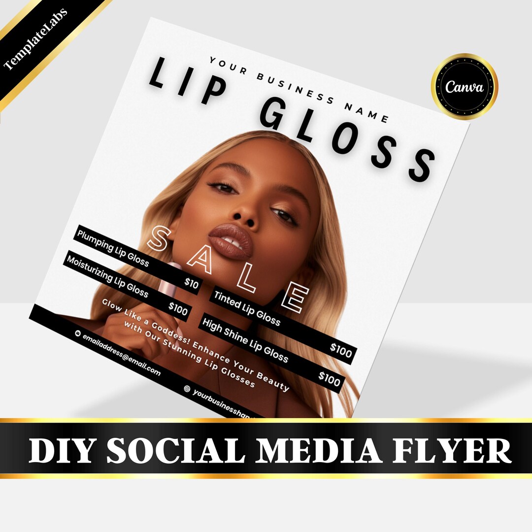Lip Gloss Flyer, Lip Gloss Template, Lip Gloss Business, E Flyer ...