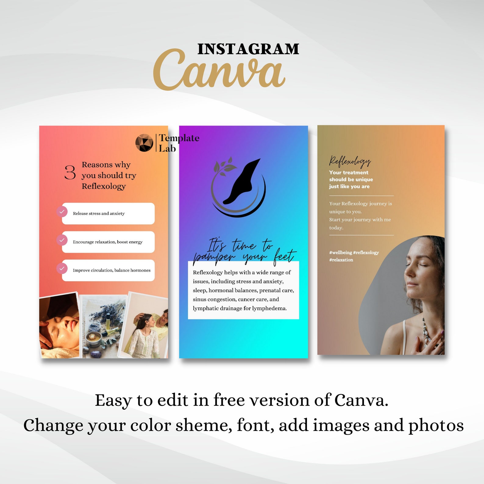 Reflexology Instagram Template, Reflexology Foot, Instagram Content, Holistic Template, Massage ...