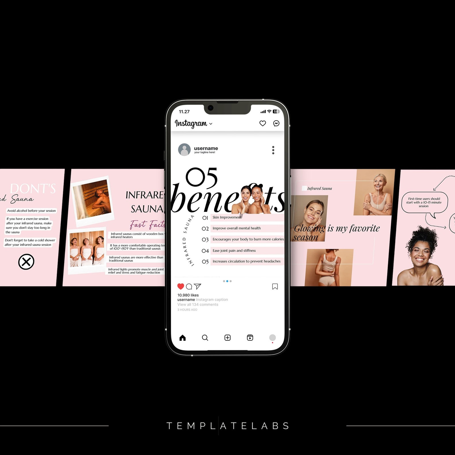 Infrared Sauna, Instagram Post Template Canva, Medspa Flyer, Digital ...