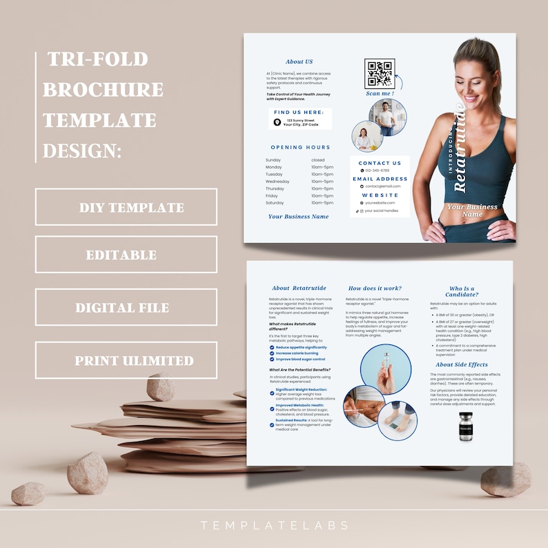 Reta Trifold, Trifold Brochure Template, Pep Brochure, Weight Loss ...