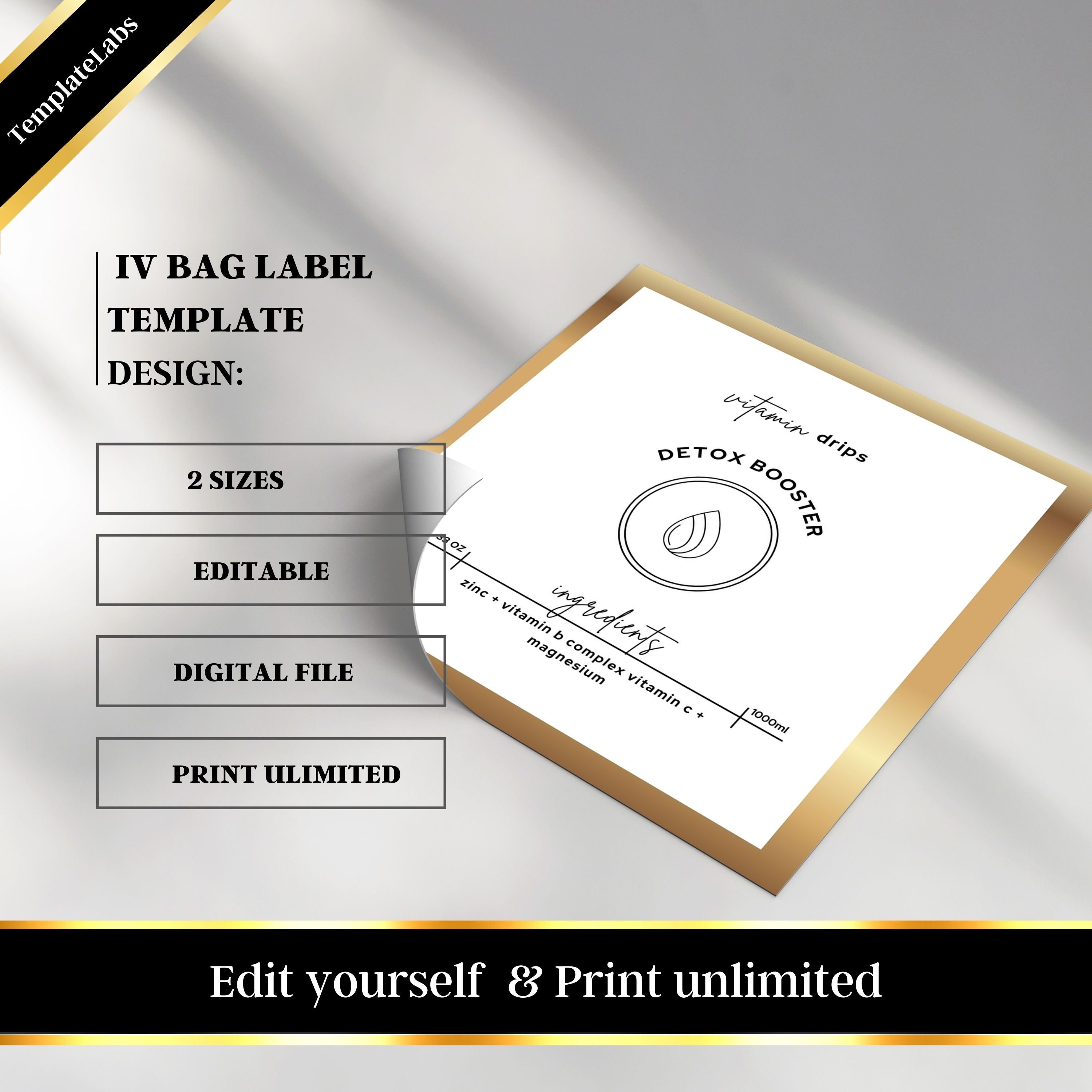 IV Bag Label Iv Label IV Hydration Label Iv Drip Bag Label - Etsy