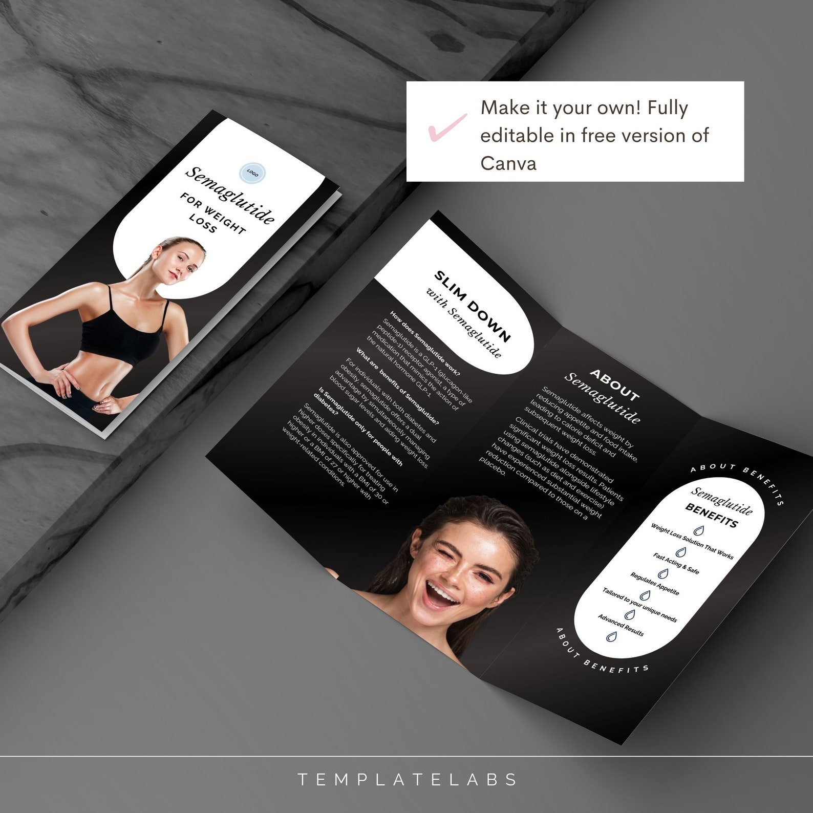 Weight Loss Brochure, Weight Loss Clinic Flyer, Trifold Brochure ...