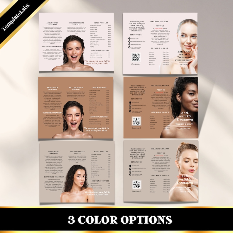 Botox Price List, Botox Template, Medspa Brochure, Tri Fold Brochure ...