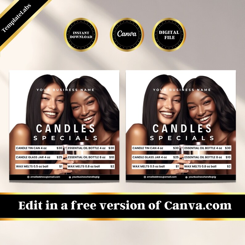 Candle Flyer Canva, Candle Instagram Post, Candle Business Instagram ...
