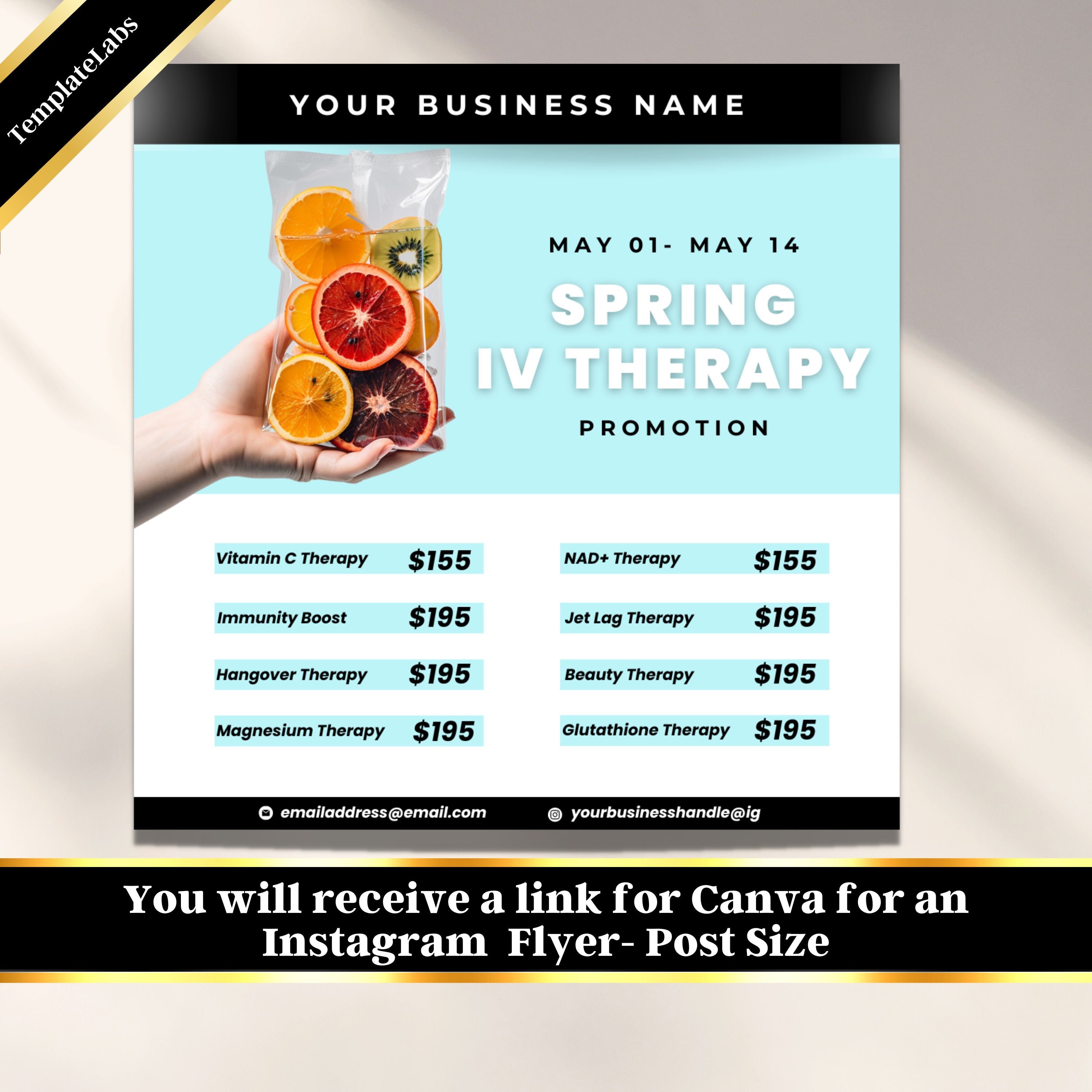 IV Therapy Instagram, IV Drip Template, Iv Drip Flyer, Spring Sale ...