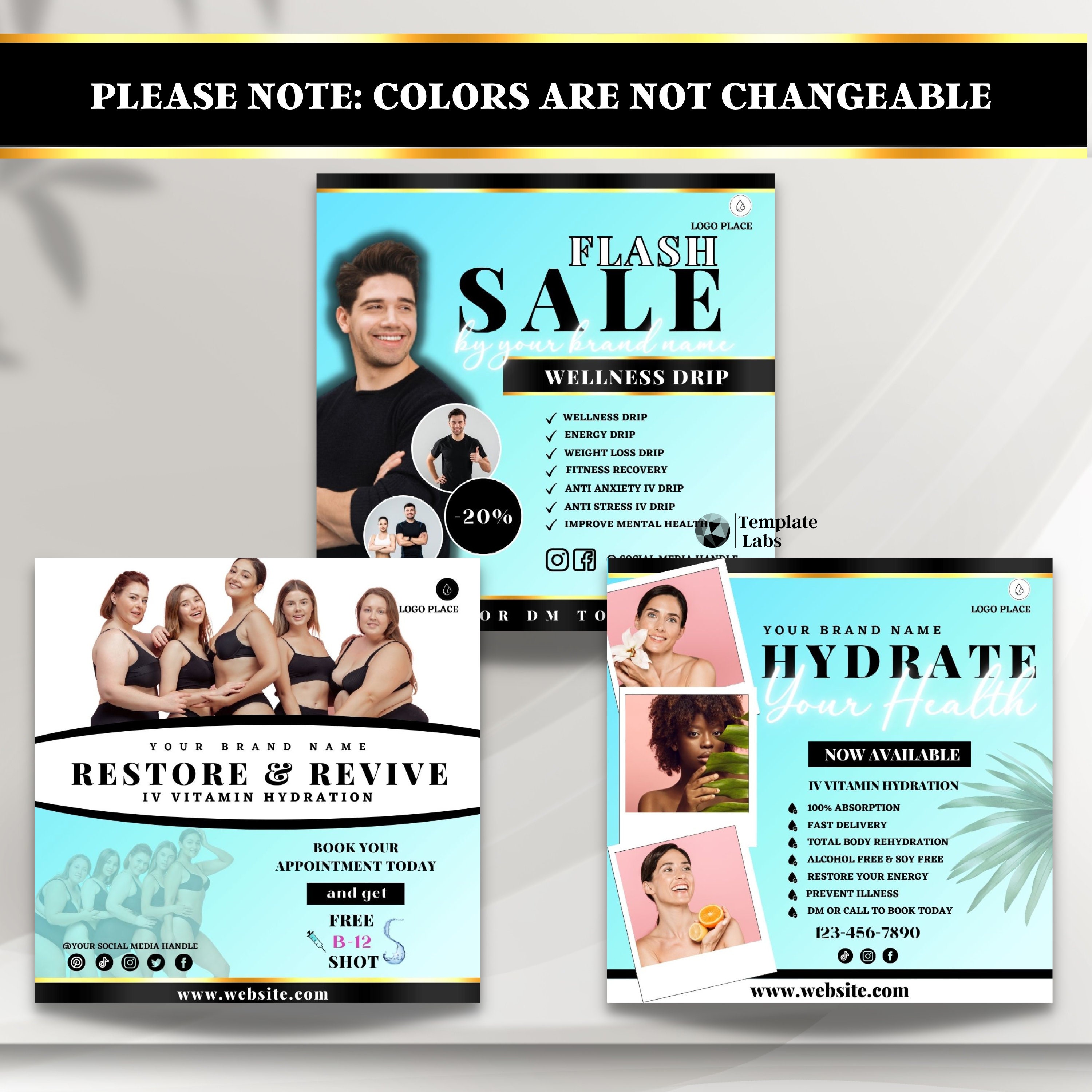 IV Hydration Templates IV Hydration Business Branding Kit - Etsy