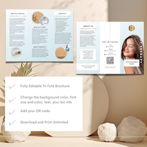 Pep Therapy Tri Fold Brochure Template, Printable Brochure, P. Therapy ...