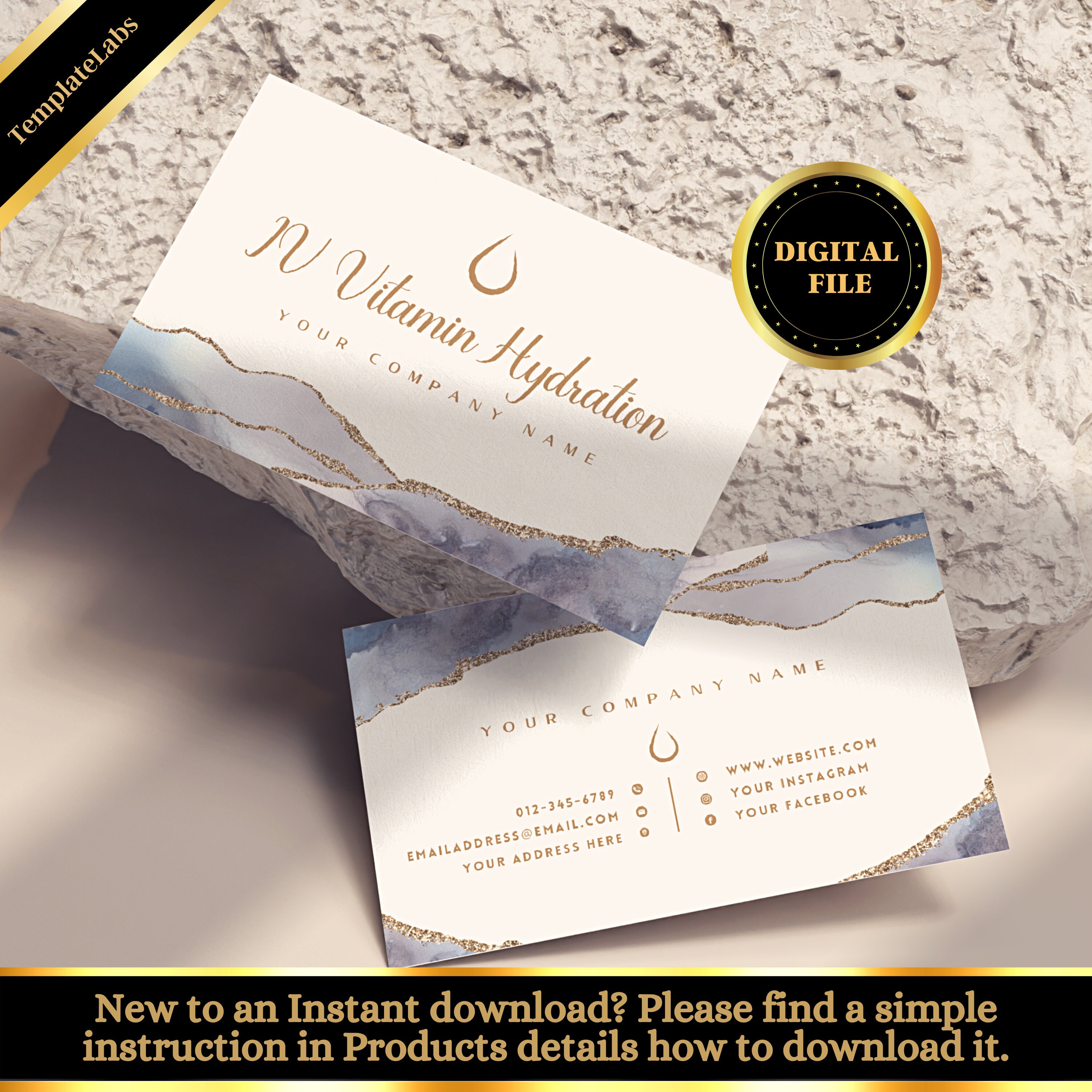 IV Drip Business Card IV Hydration DIY Business Card Marble - Etsy