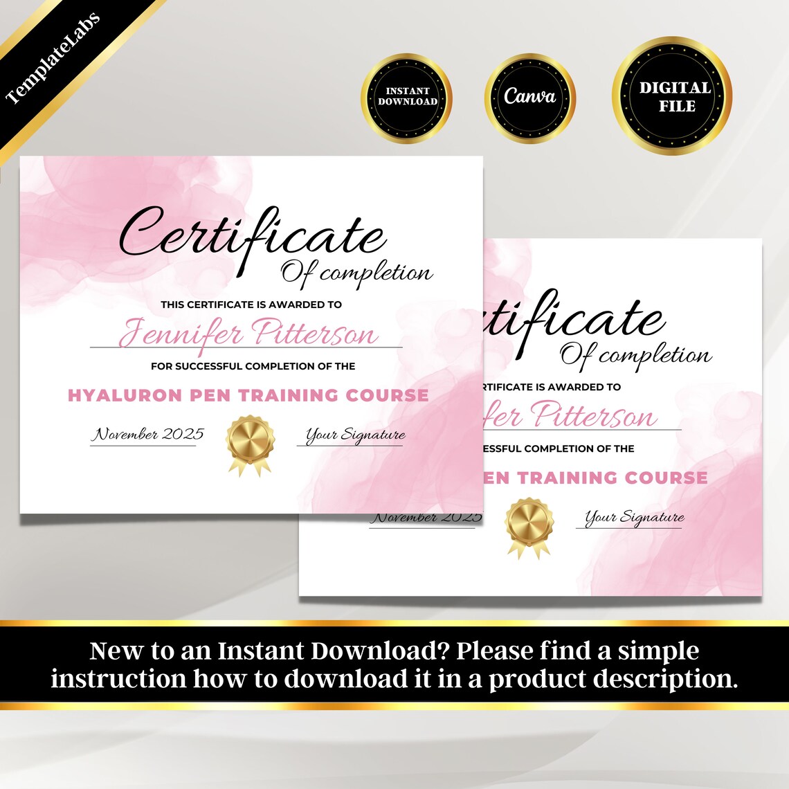 Hyaluron Pen Certificate Certificate of Completion Template - Etsy