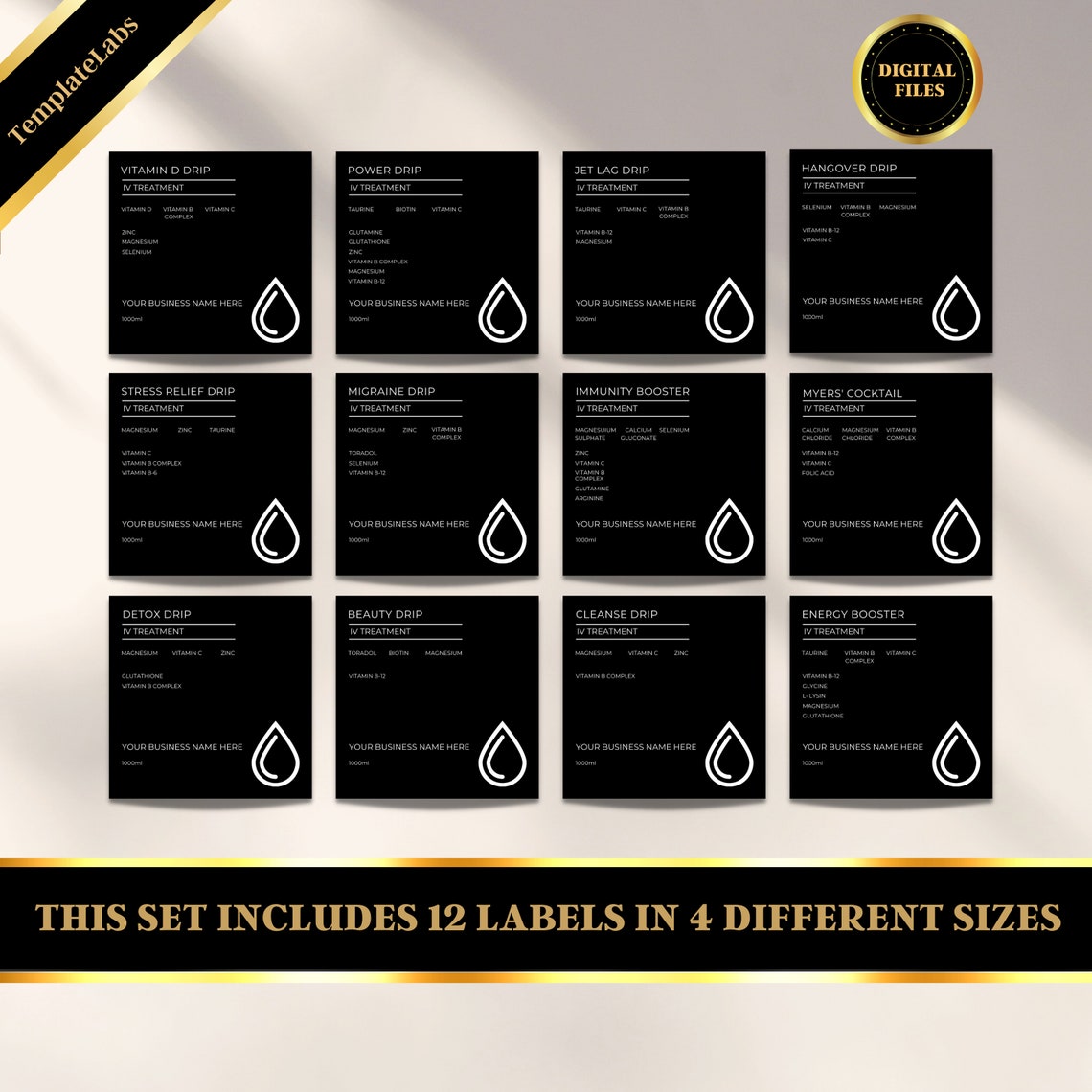 IV Bag Label IV Vitamin Drip DIY Label Printable Label - Etsy