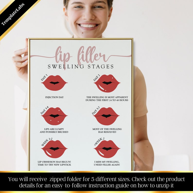 Lip Filler Aftercare Poster Lip Filler Journey Lips - Etsy