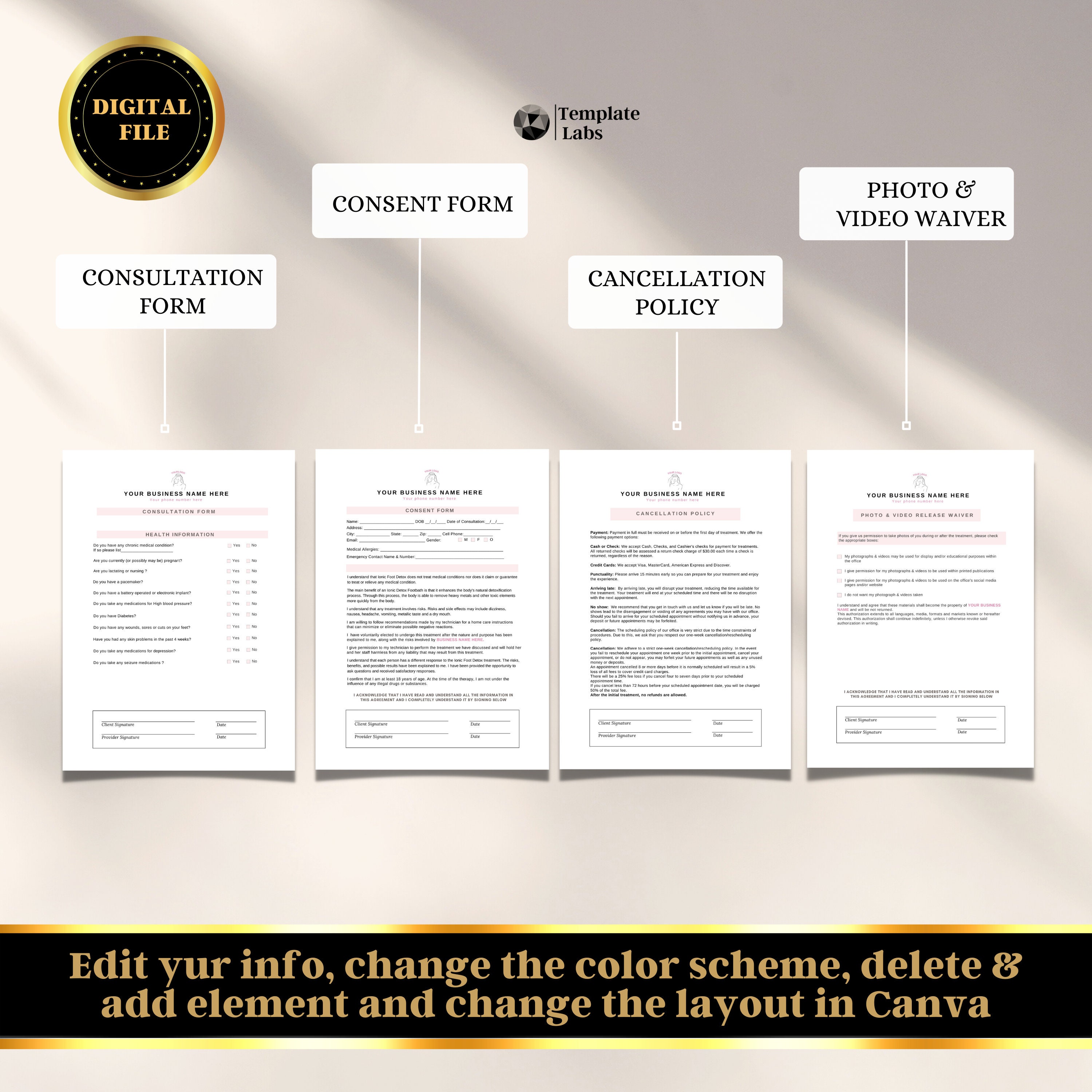 Foot Detox Consent Form Ionic Foot Detox Consultation Form - Etsy