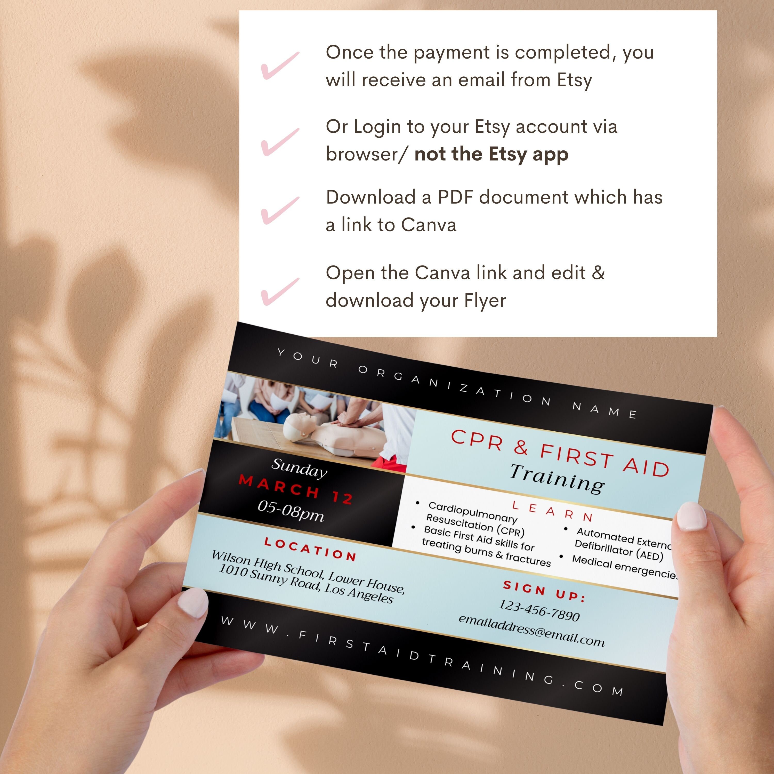 CPR Training Flyer, CPR Flyer, Cpr Template, Cpr First Aid and ...