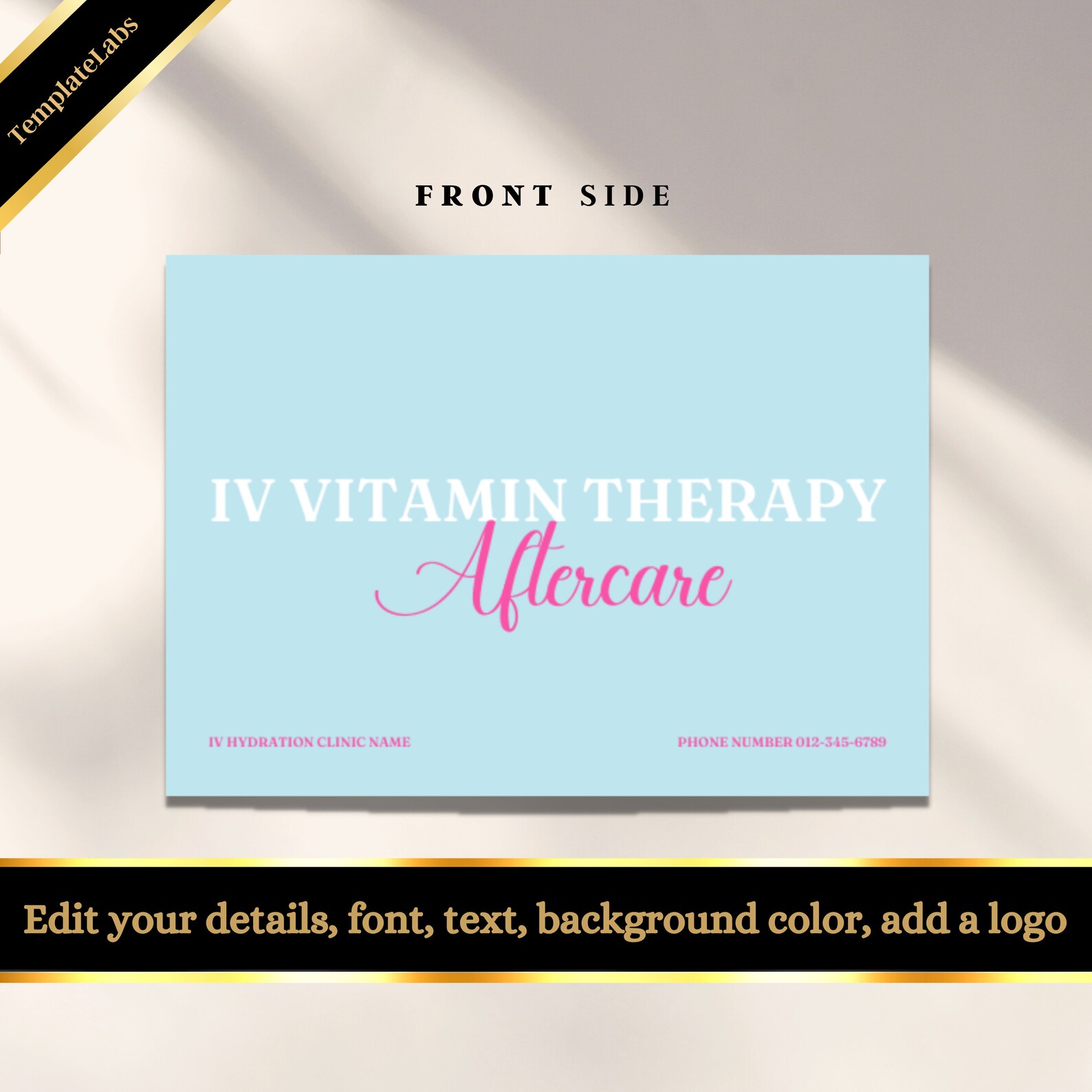 IV Hydration Template, IV Discharge Instruction, Printable Aftercare ...