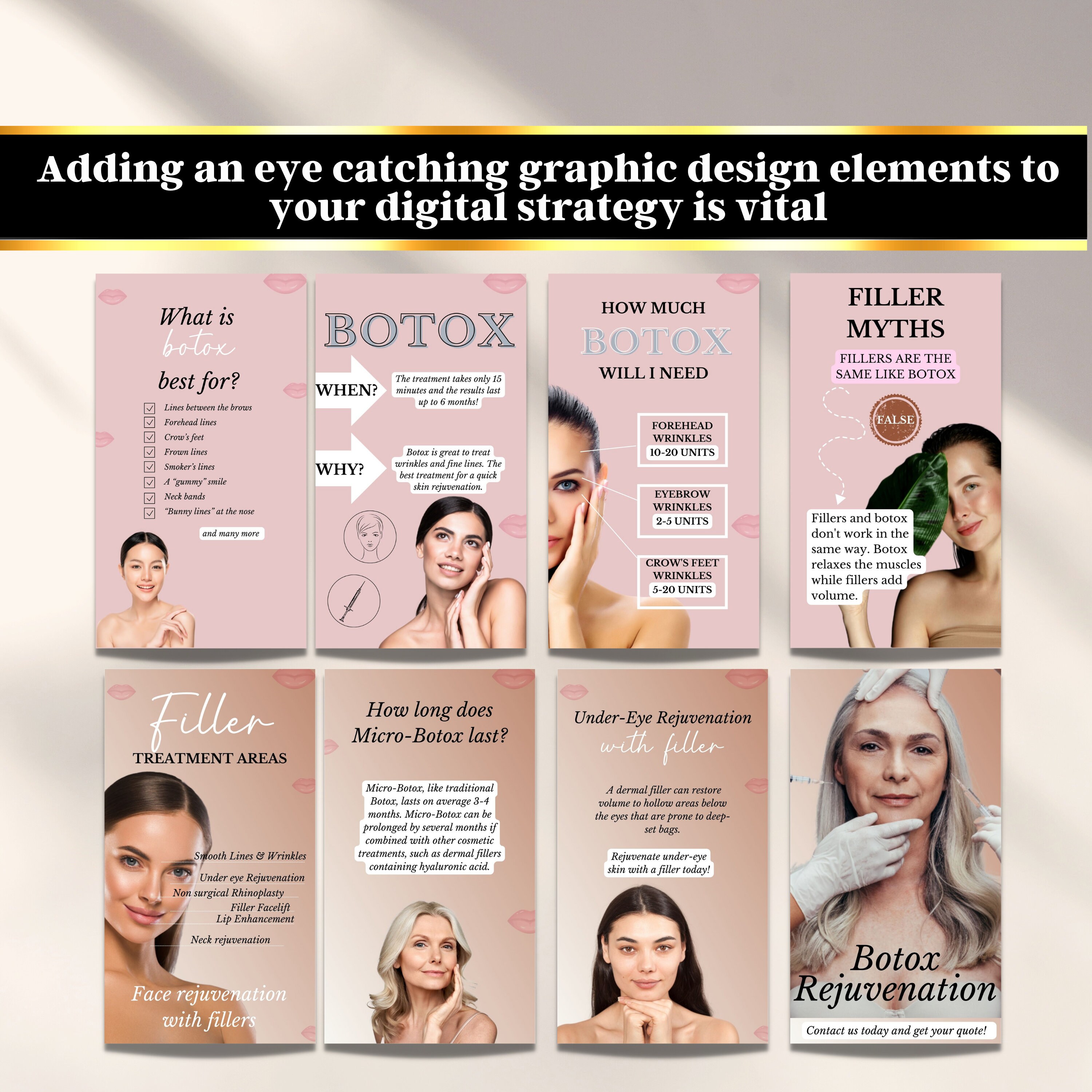 Botox and Filler Instagram Posts, Botox Instagram, Medspa Template for ...