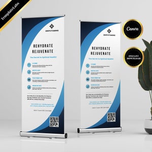 IV Hydration Retractable Banner, Roll up Banner Template, Event Banner ...