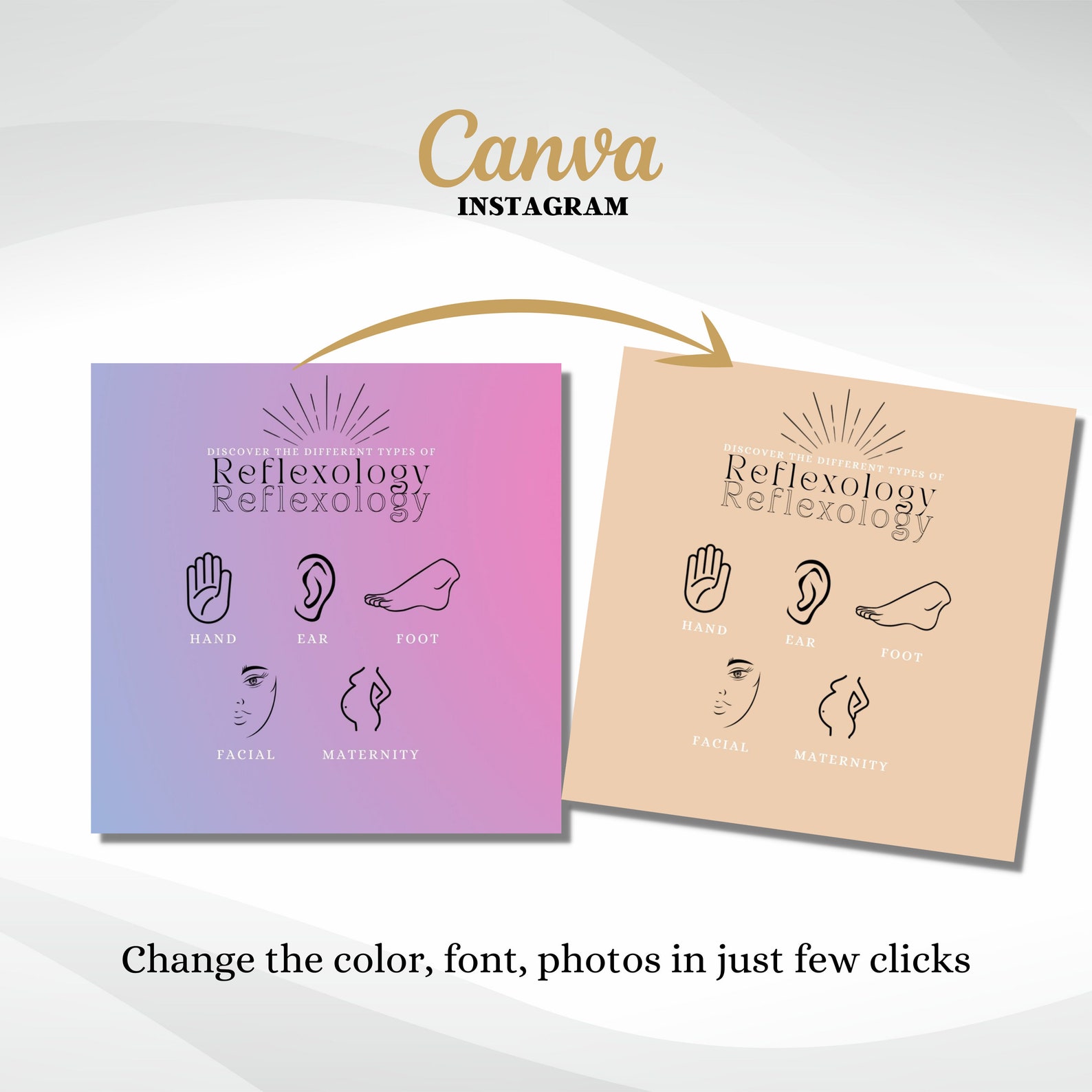 Reflexology Instagram Template, Reflexology Foot, Instagram Content, Holistic Template, Massage ...