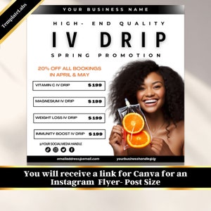 IV Therapy Instagram, IV Drip Template, Iv Drip Flyer, Spring Sale ...
