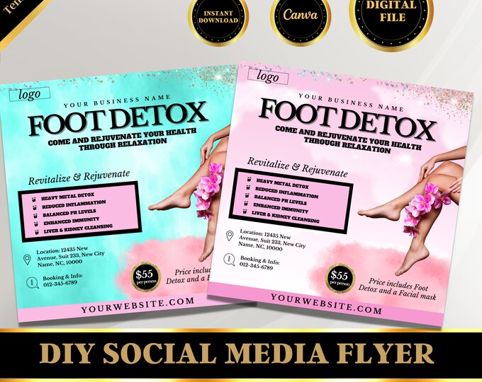Ionic Foot Detox Foot Detox Flyer Ionic Foot Bath Social - Etsy