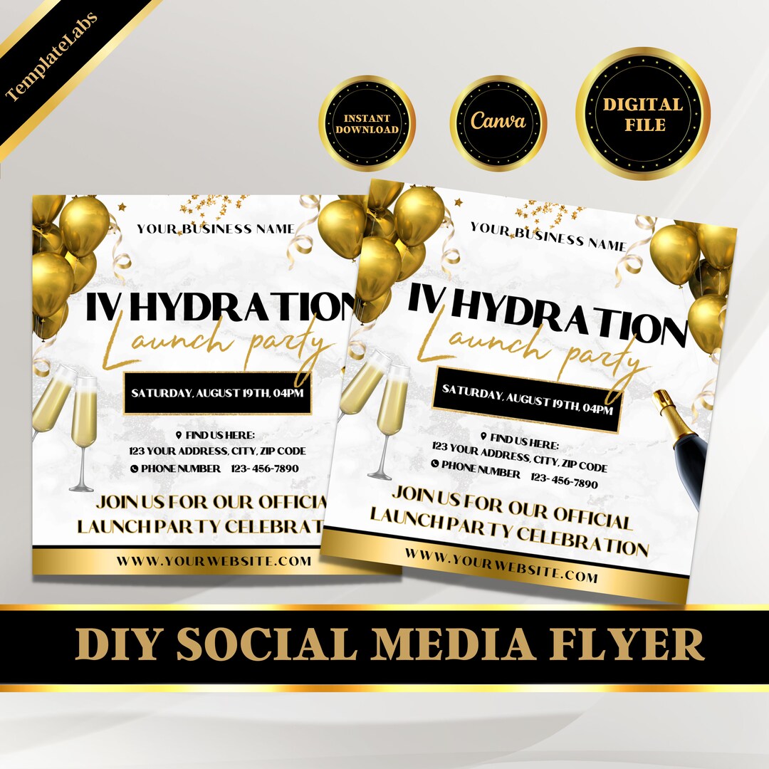 IV Hydration Social Media Template, IV Drip, Launch Flyer, Opening ...