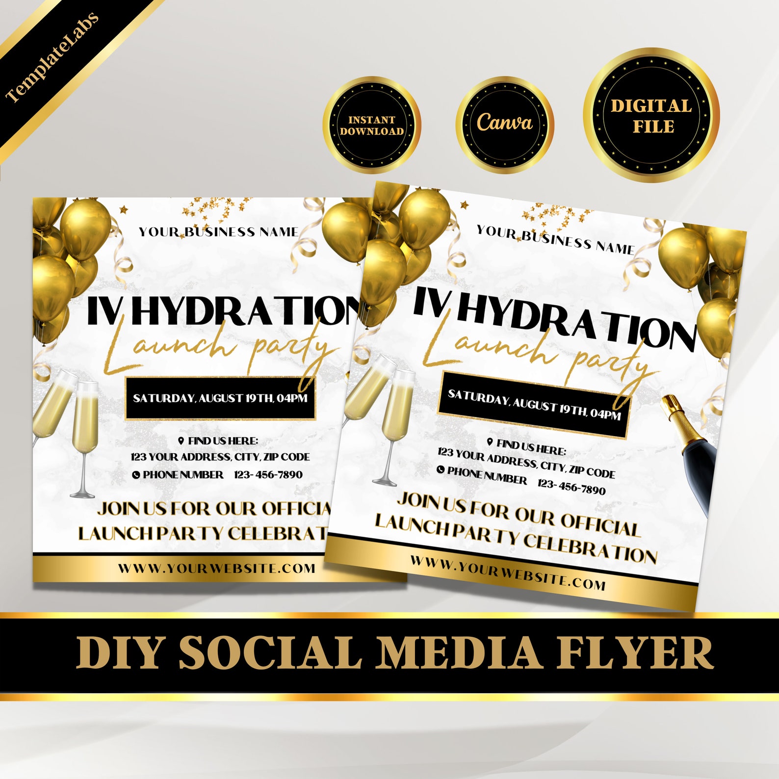IV Hydration Social Media Template, IV Drip, Launch Flyer, Opening ...