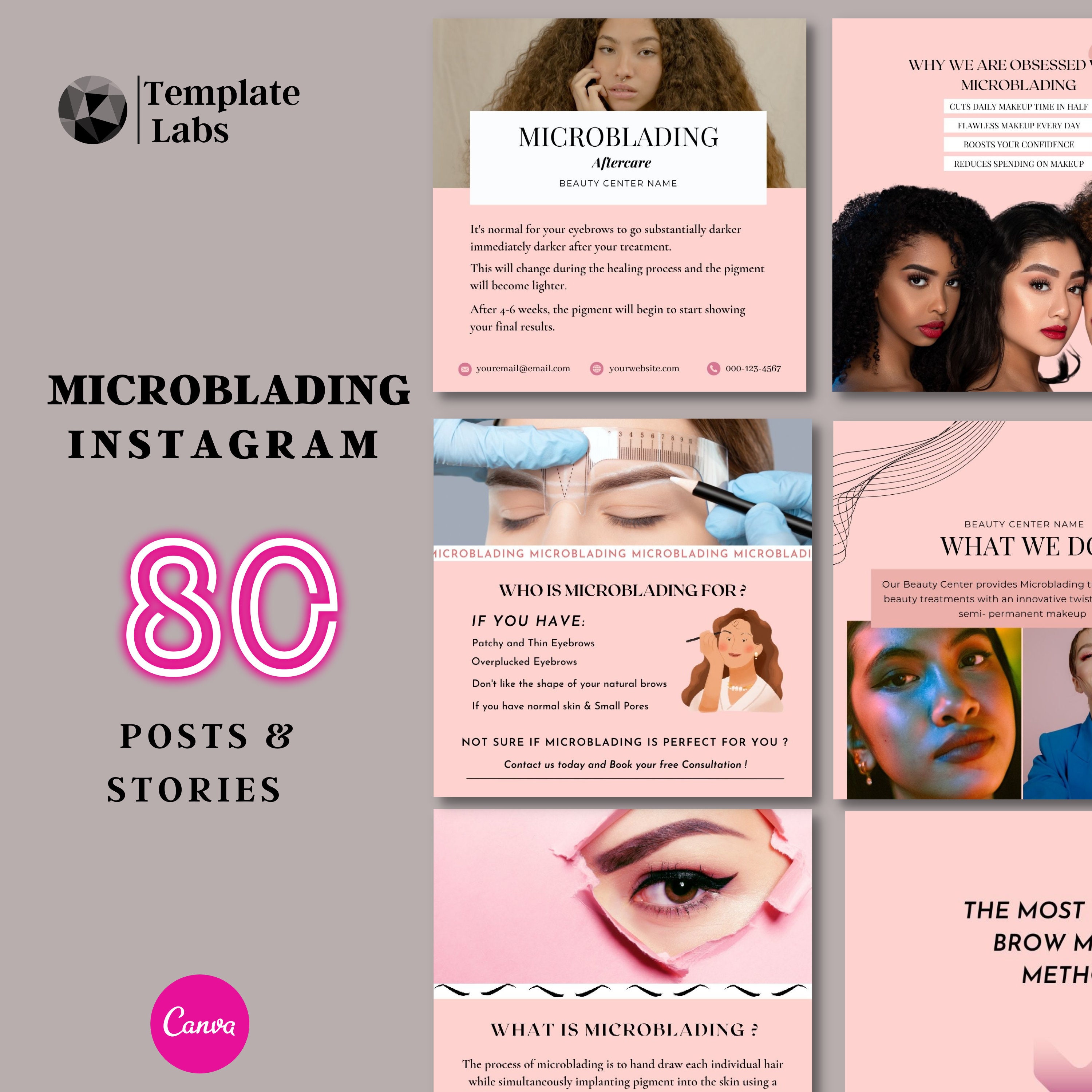 Microblading Instagram Post Microblading Flyer Template | Etsy