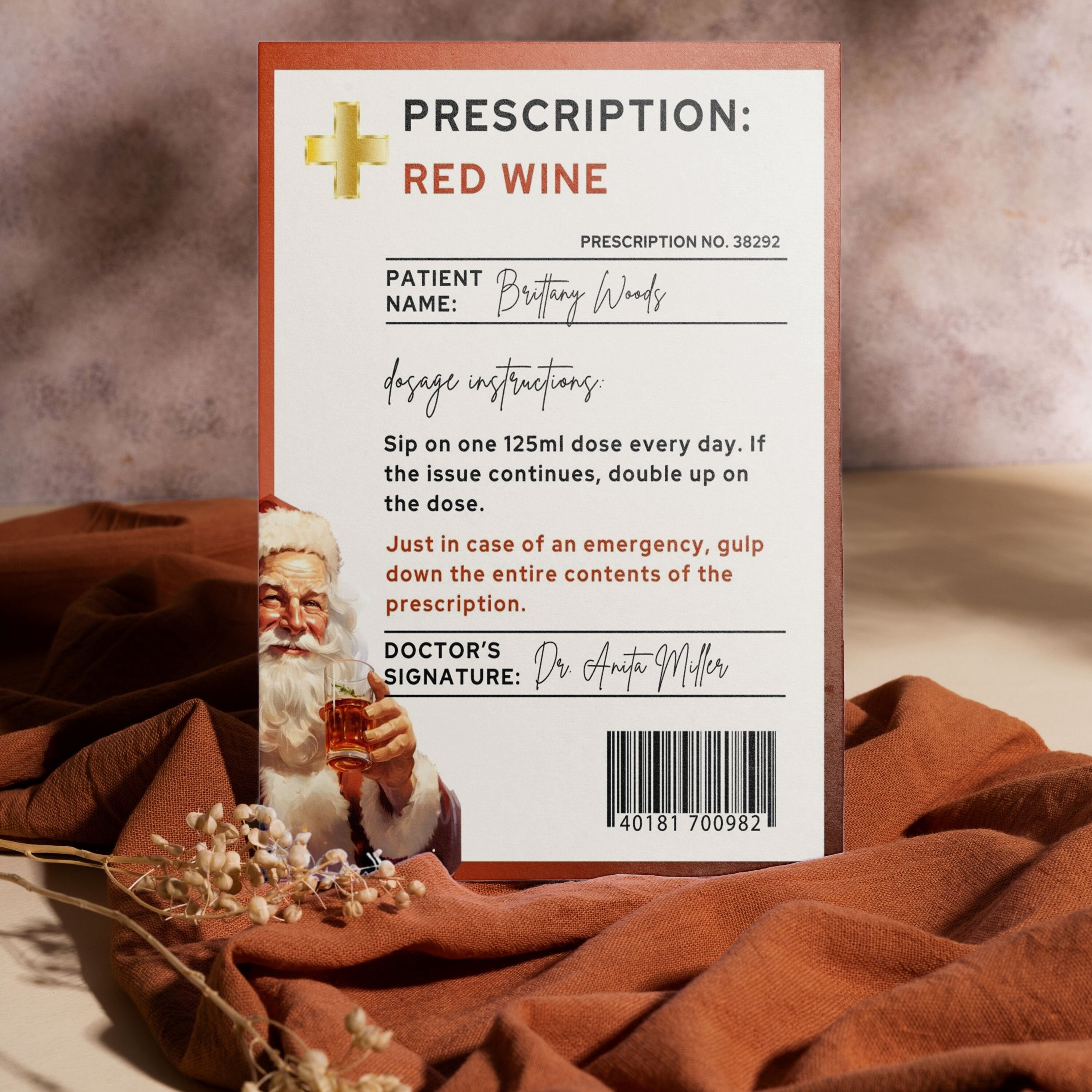 Prescription Label Wine, Prescription Label Template, Funny Christmas ...