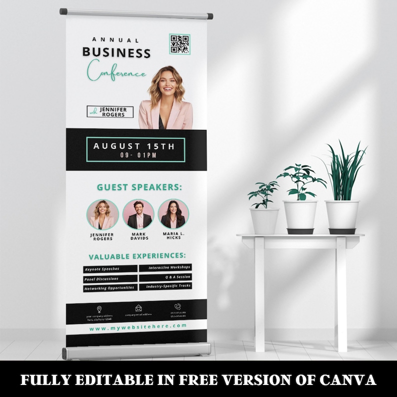 Retractable Banner Conference, Conference Template, Roll up Banner ...
