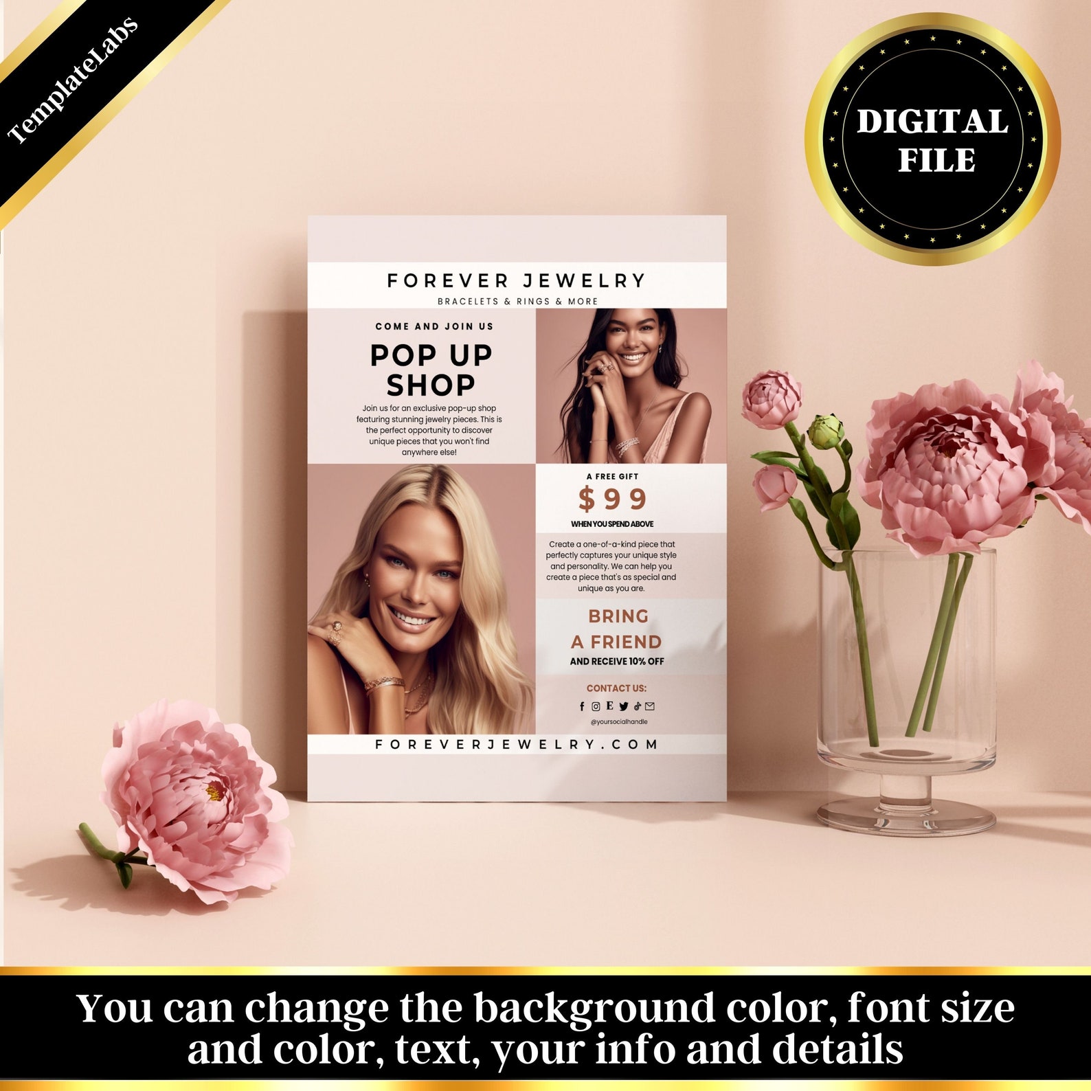 Permanent Jewelry Pop up Flyer, Permanent Jewelry Printable, Pop up ... Permanent Jewelry Pop up Flyer, Permanent Jewelry Printable, Pop up ...