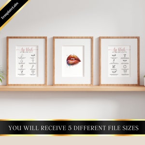Lip Blush Aftercare Poster, Lip Blush Poster, Permanent Makeup Poster ...