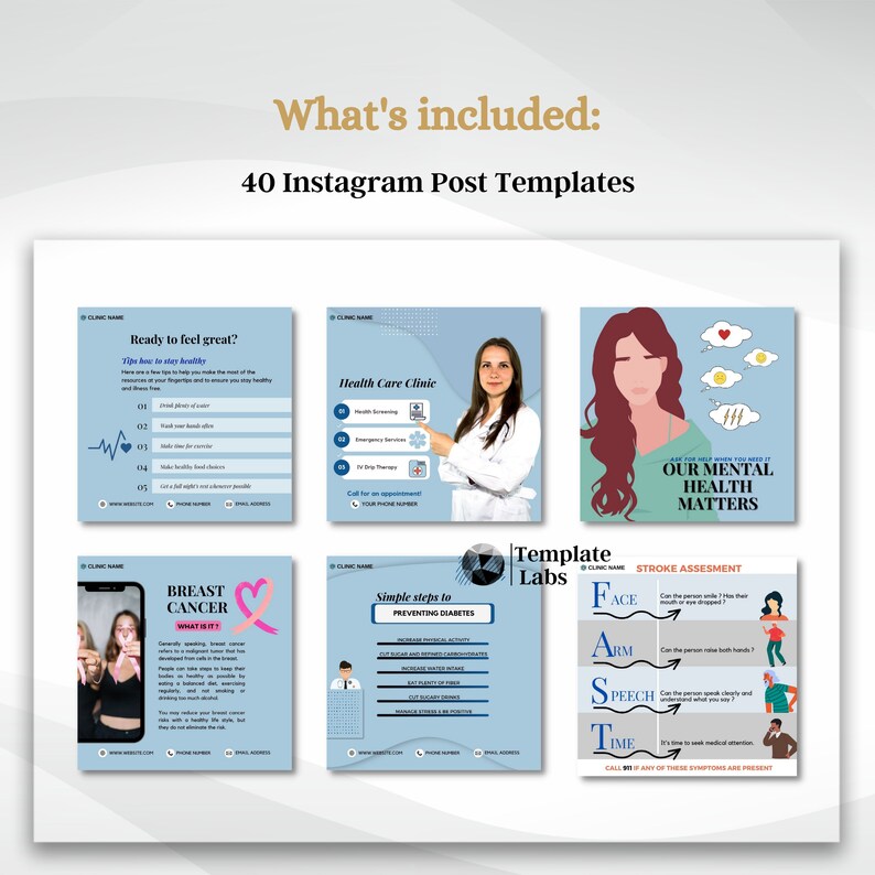 Medical Instagram, Health Instagram Templates, Medical Marketing ...