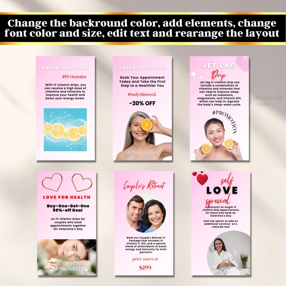 IV Drip Flyers IV Hydration Template Valentines Day Flyer - Etsy