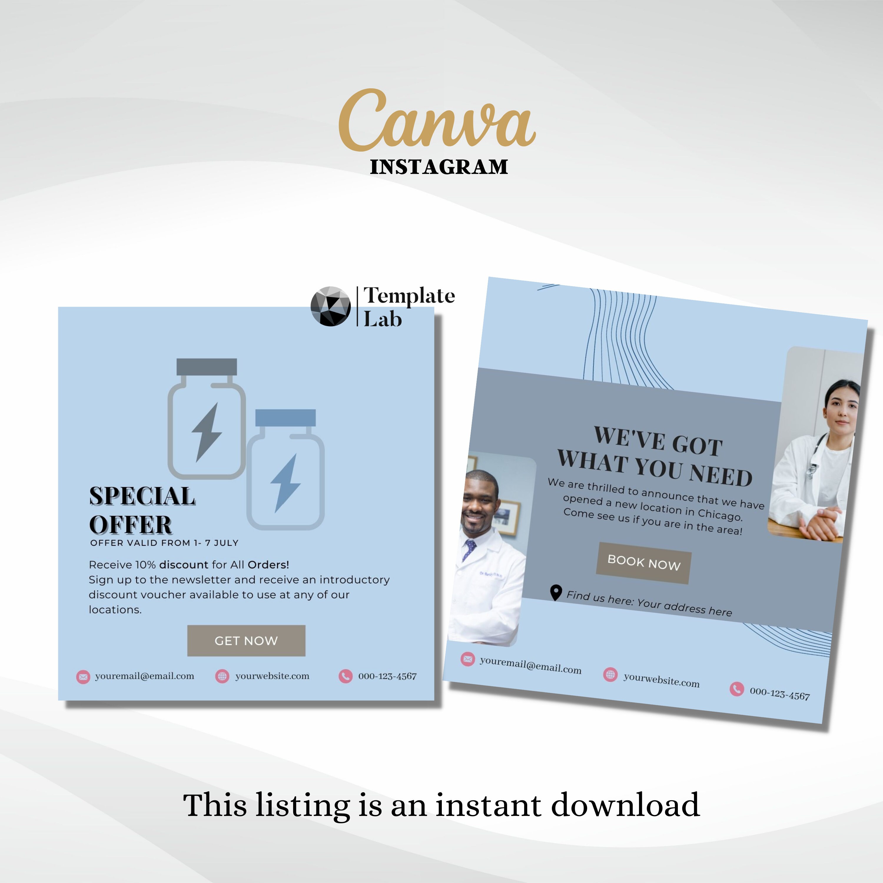 Pharmacy Template Pharmacy Design Instagram Template - Etsy