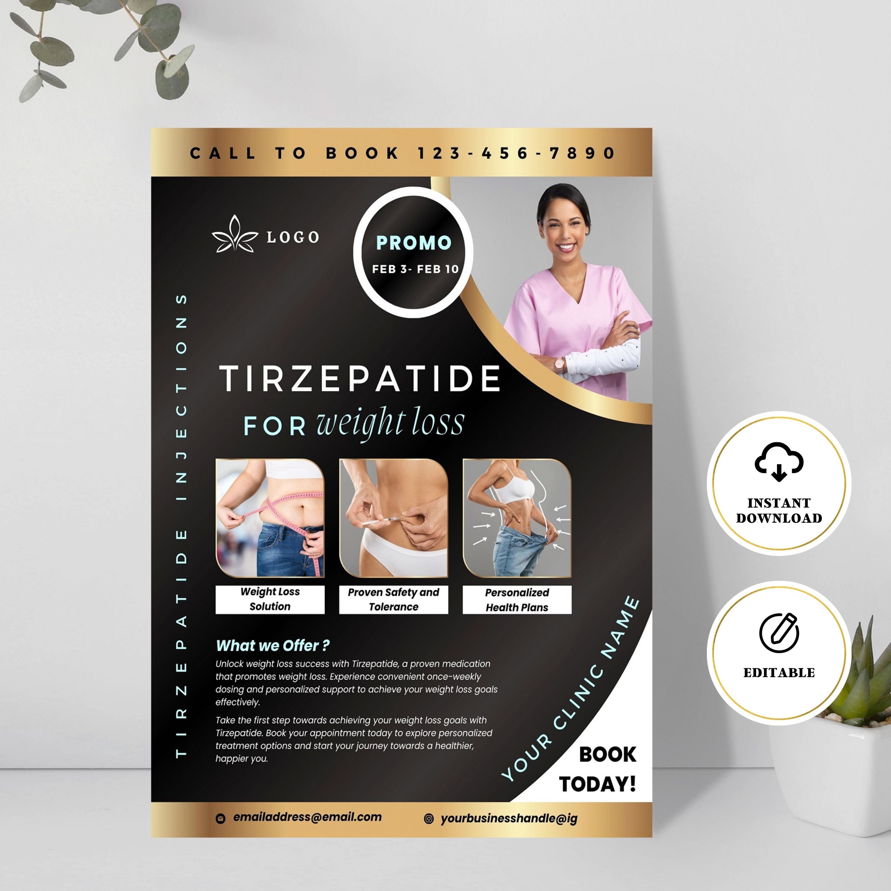 Weight Loss Clinic Flyer, Weight Loss Clinic, Printable Flyer, Editable ...