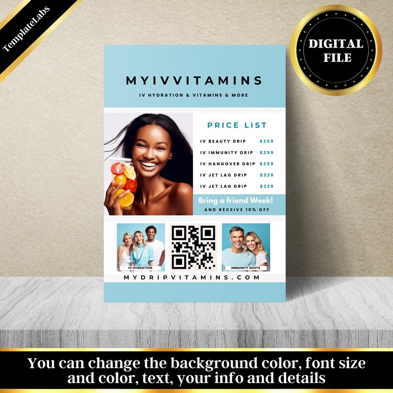 IV Hydration Template, IV Therapy Flyer, Iv Drip, Brand Awareness Flyer ...