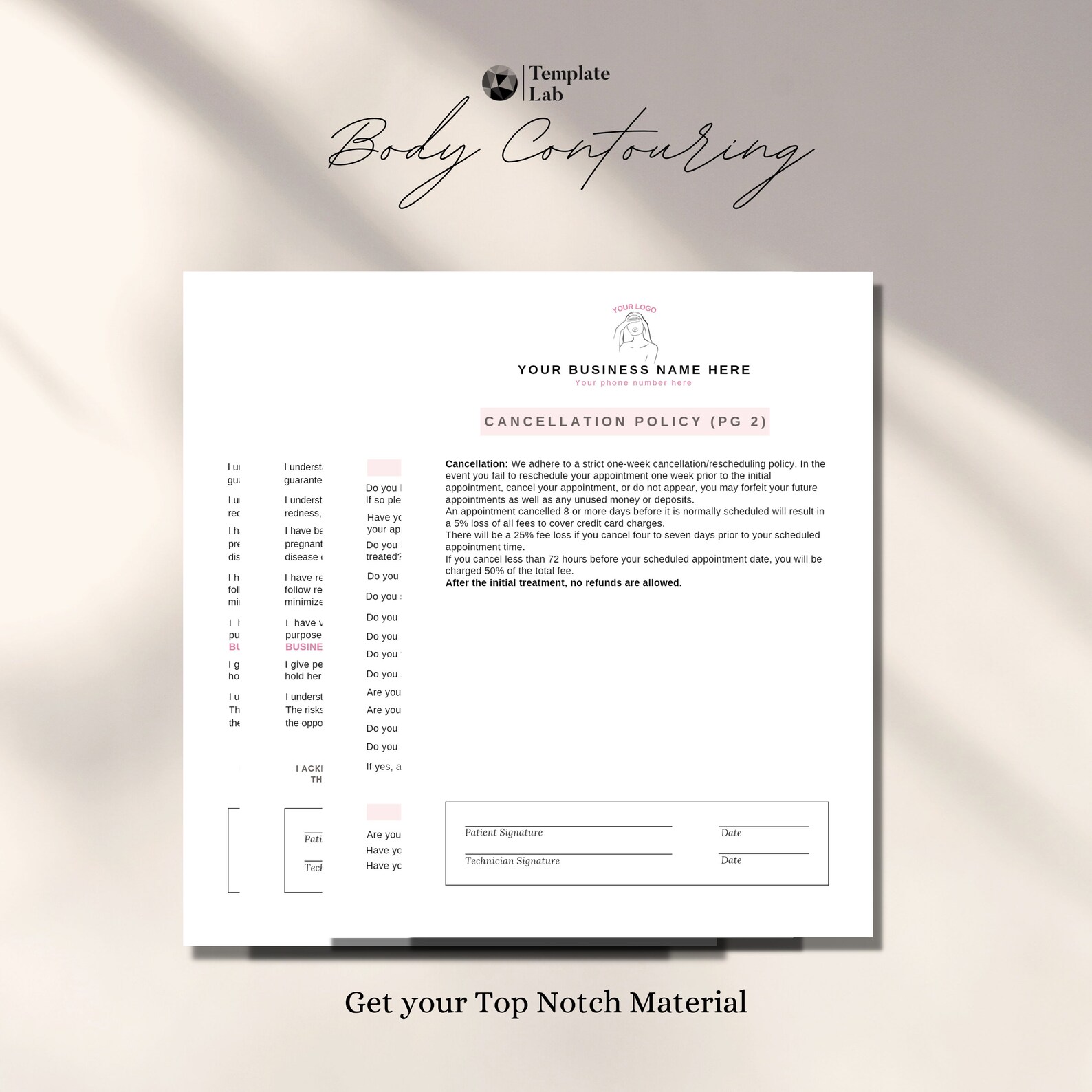 Body Sculpting Consent Forms Body Contouring Consent Forms - Etsy