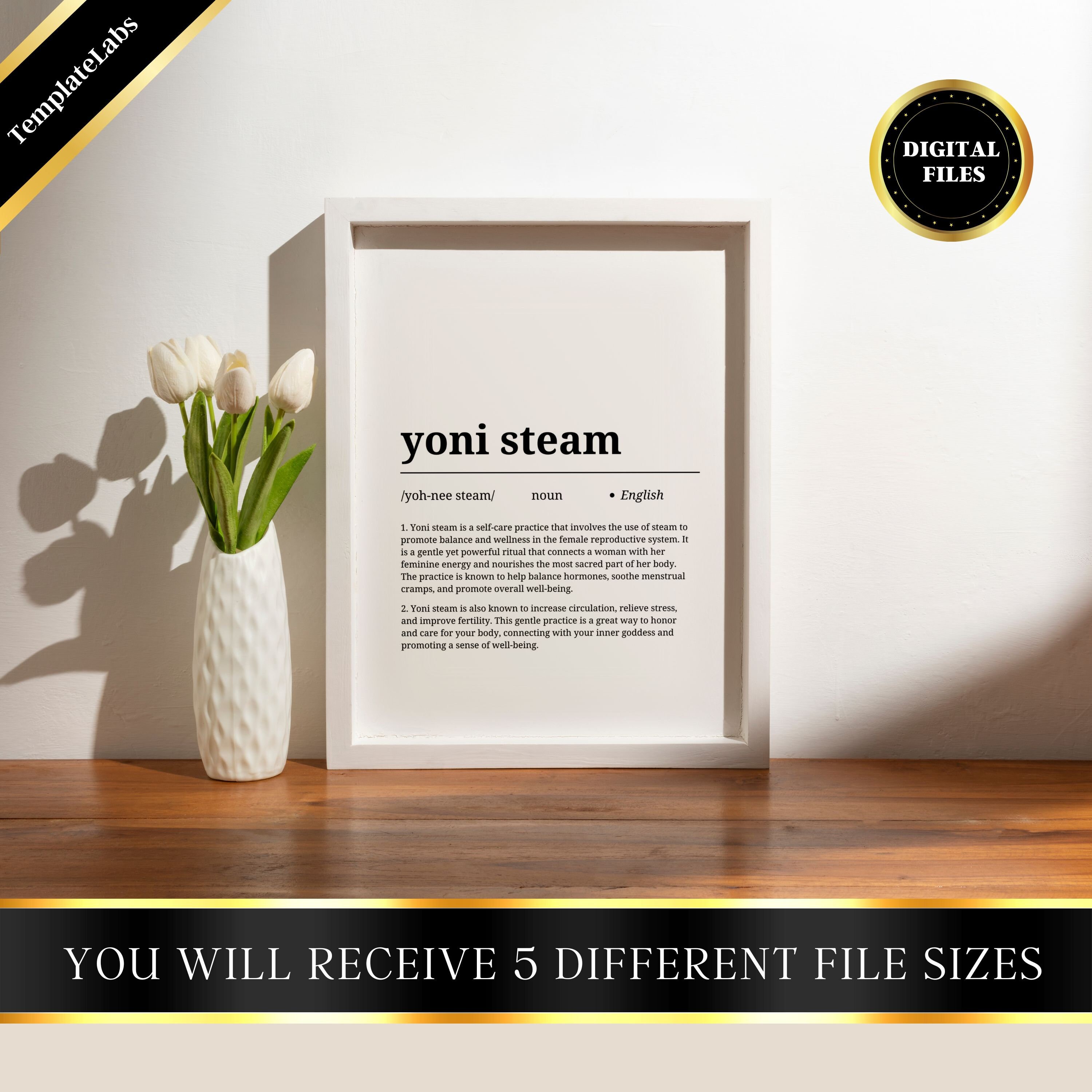 V Steam Definition Poster, Yonisteam, Vajacial, Yoni Steam, Beauty Salon Wall Decor, Printable ...