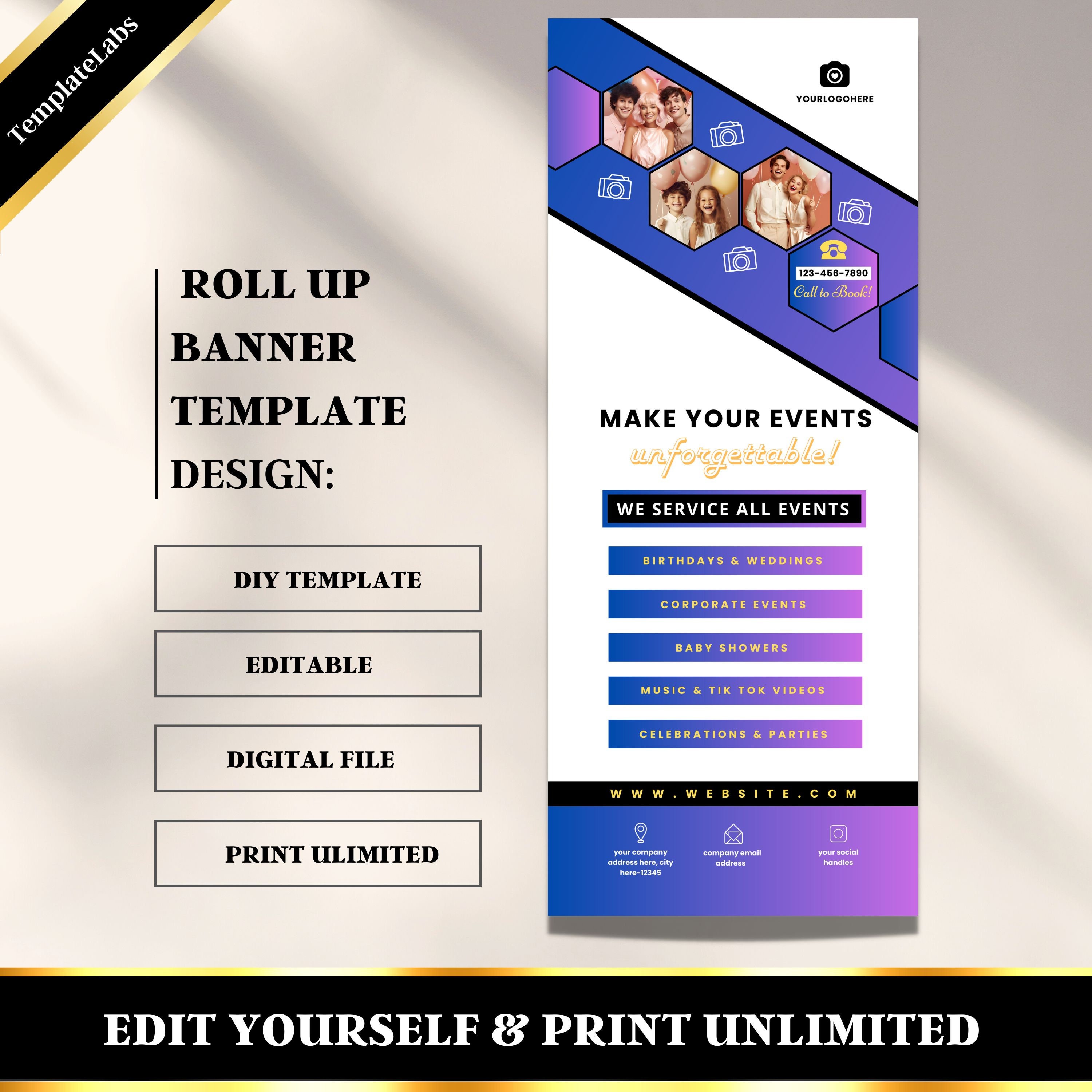 Retractable Banner 360 Photobooth Digital 360 Photobooth - Etsy